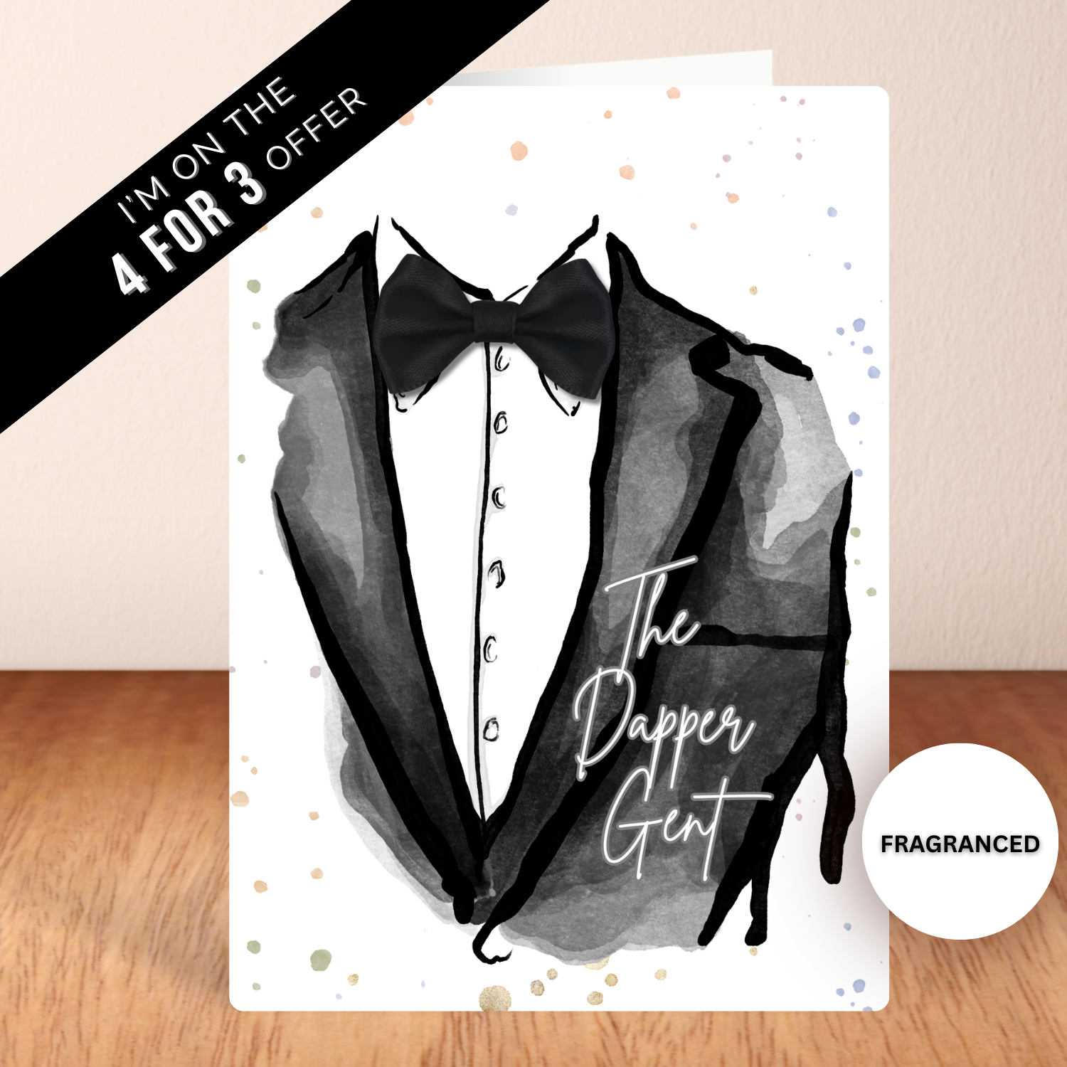 Suited Scented A5 Card with envelope for him – theluxeco.co.uk