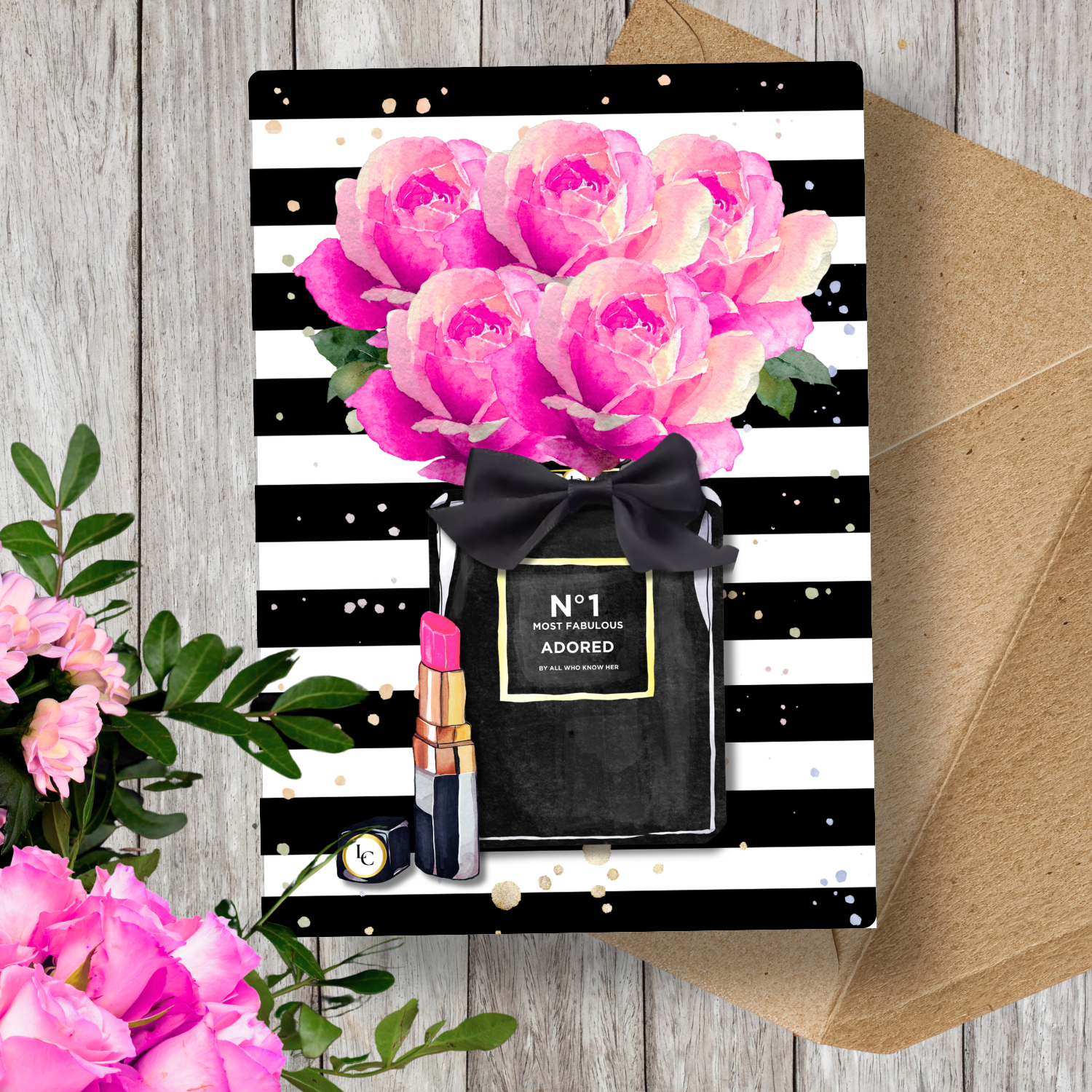 Scented A5 Card with envelope Panache Hot Pink – theluxeco.co.uk
