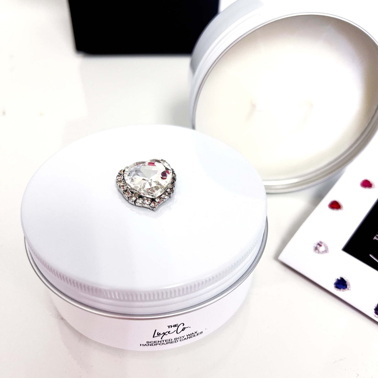 Bedazzled Crystal Heart Scented Candle – theluxeco.co.uk